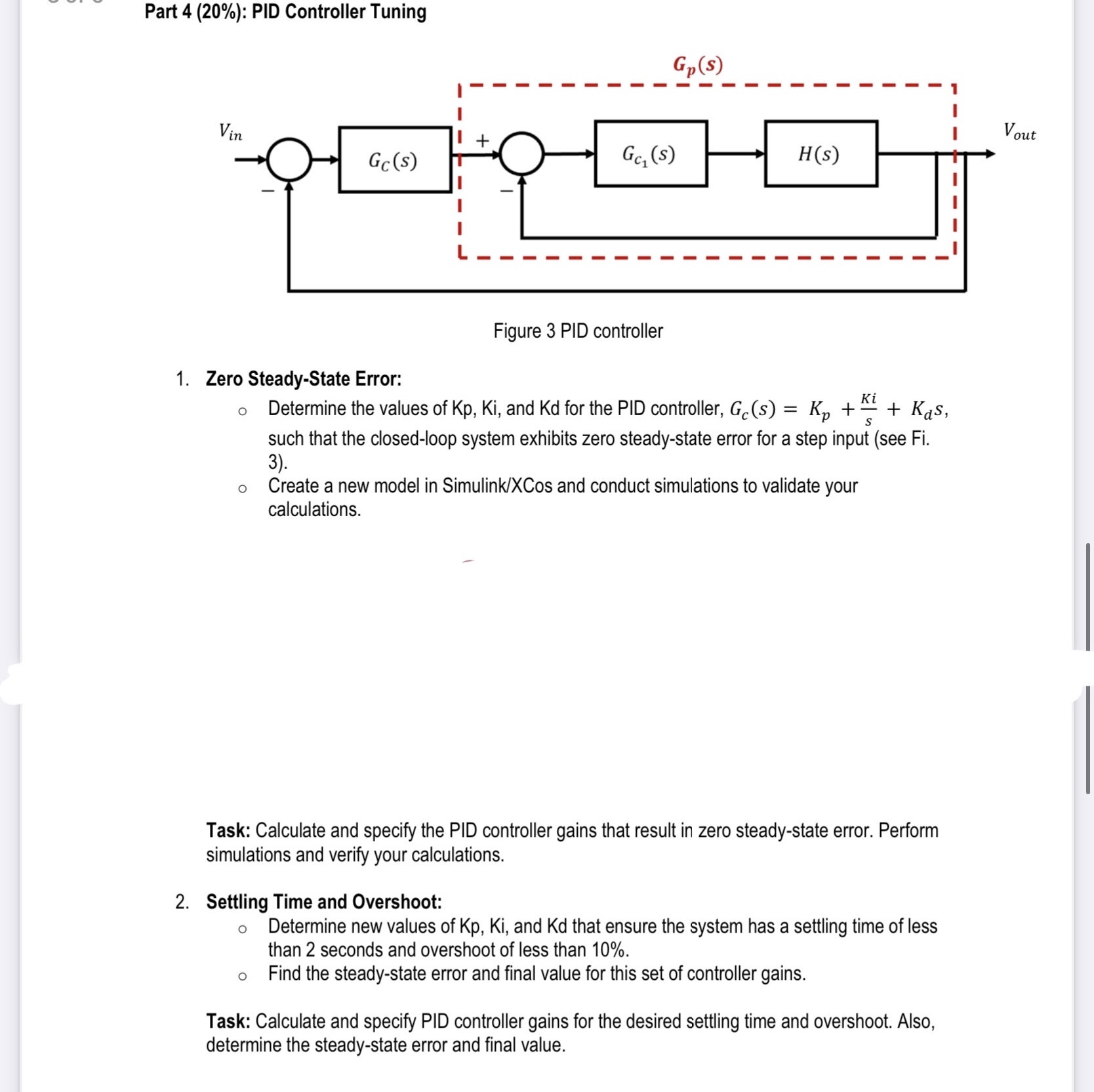 Solved Part 4 (20%): PID Controller TuninaFigure 3 ﻿PID | Chegg.com