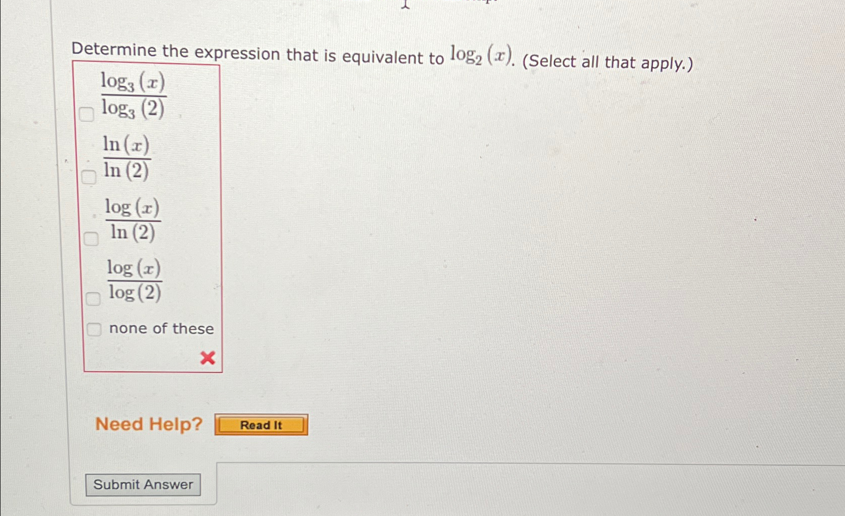 Solved Determine the expression that is equivalent to | Chegg.com