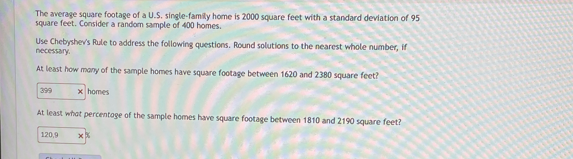 Solved The average square footage of a U.S. ﻿single-family | Chegg.com
