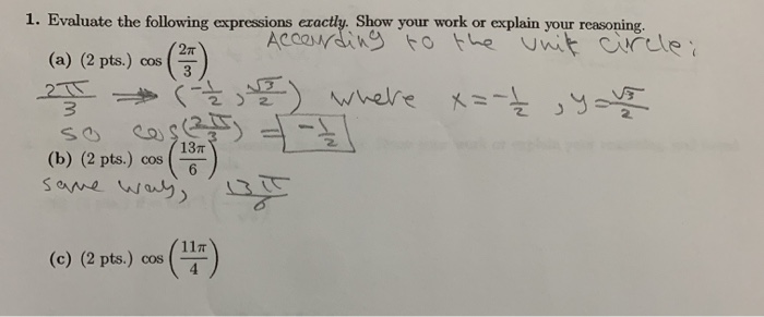 Solved 27 1. Evaluate the following expressions exactly. | Chegg.com