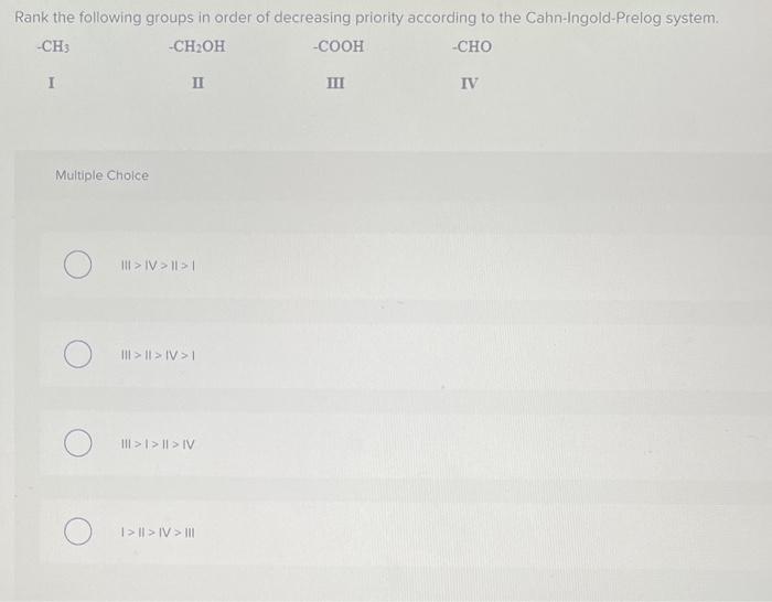 Solved Rank the following groups in order of decreasing | Chegg.com