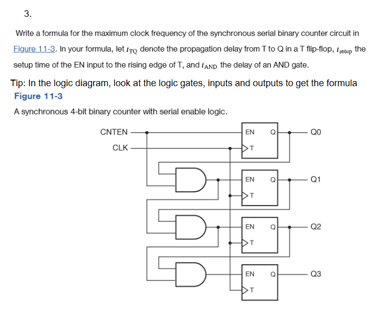 Solved Write a formula for the maximum clock frequency of | Chegg.com