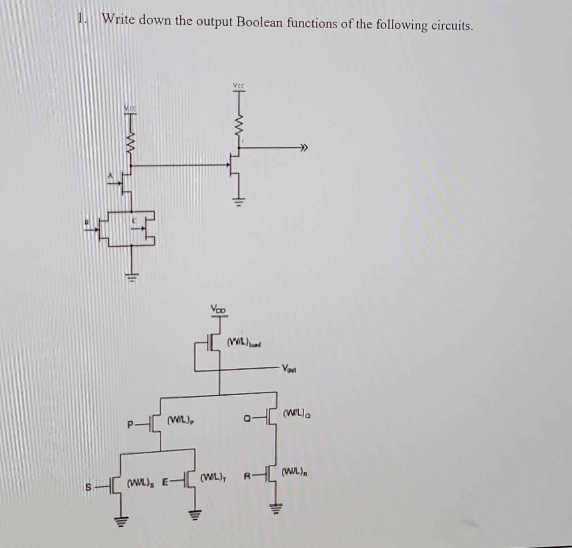 Solved 1 Write Down The Output Boolean Functions Of The 0114