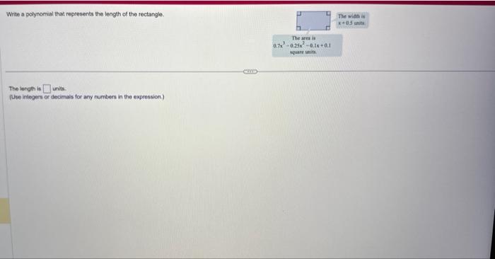 Solved Write a polynomial that represents the length of the | Chegg.com