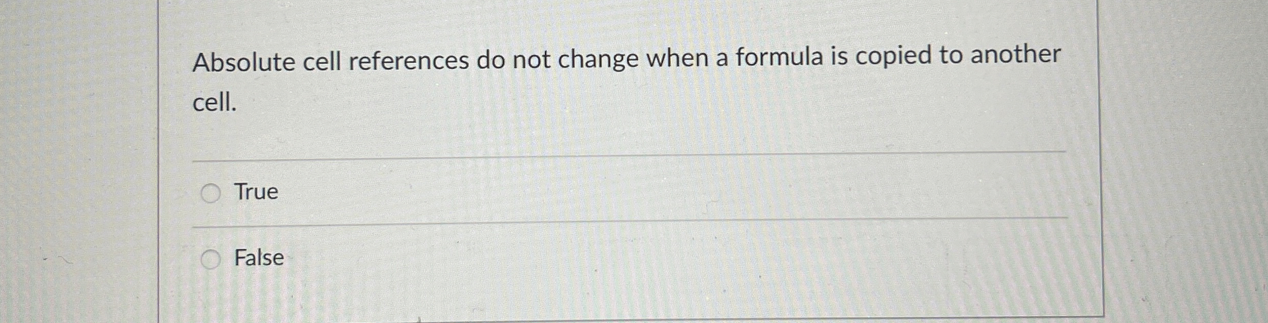 Solved Absolute cell references do not change when a formula | Chegg.com