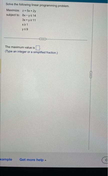 Solved Solve the following linear programming problem. | Chegg.com