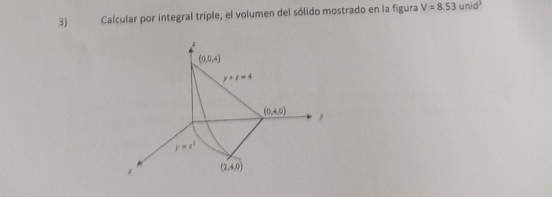 Solved Calcular por integral triple, el volumen del sólido | Chegg.com Solved Calcular por integral triple, el volumen del sólido | Chegg.com