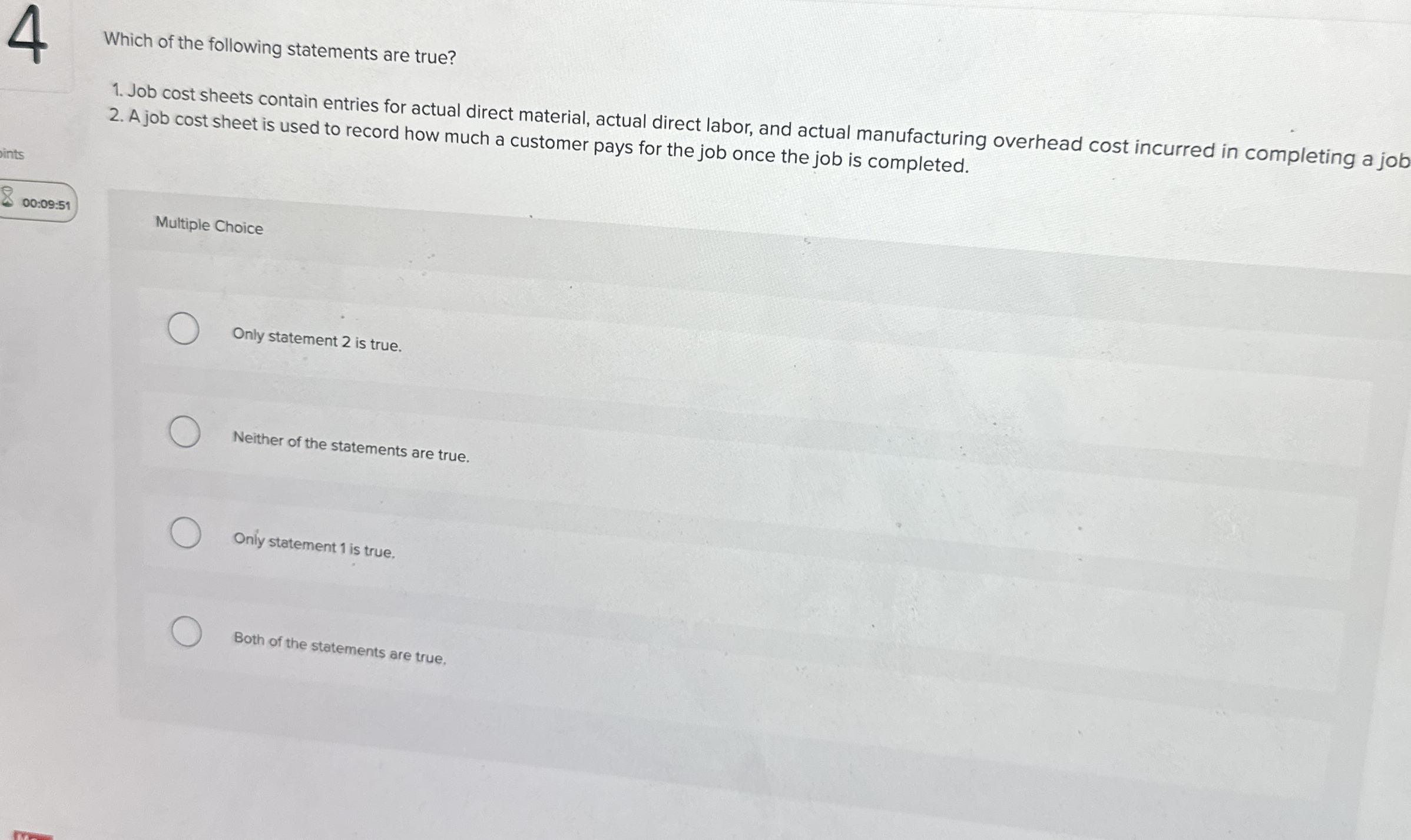 Solved 1 ﻿Which of the following statements are true?Job | Chegg.com