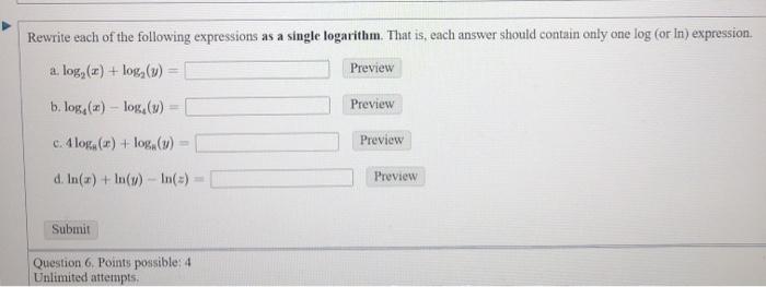 Solved Rewrite each of the following expressions as a single | Chegg.com