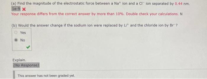 Solved A Find The Magnitude Of The Electrostatic Force