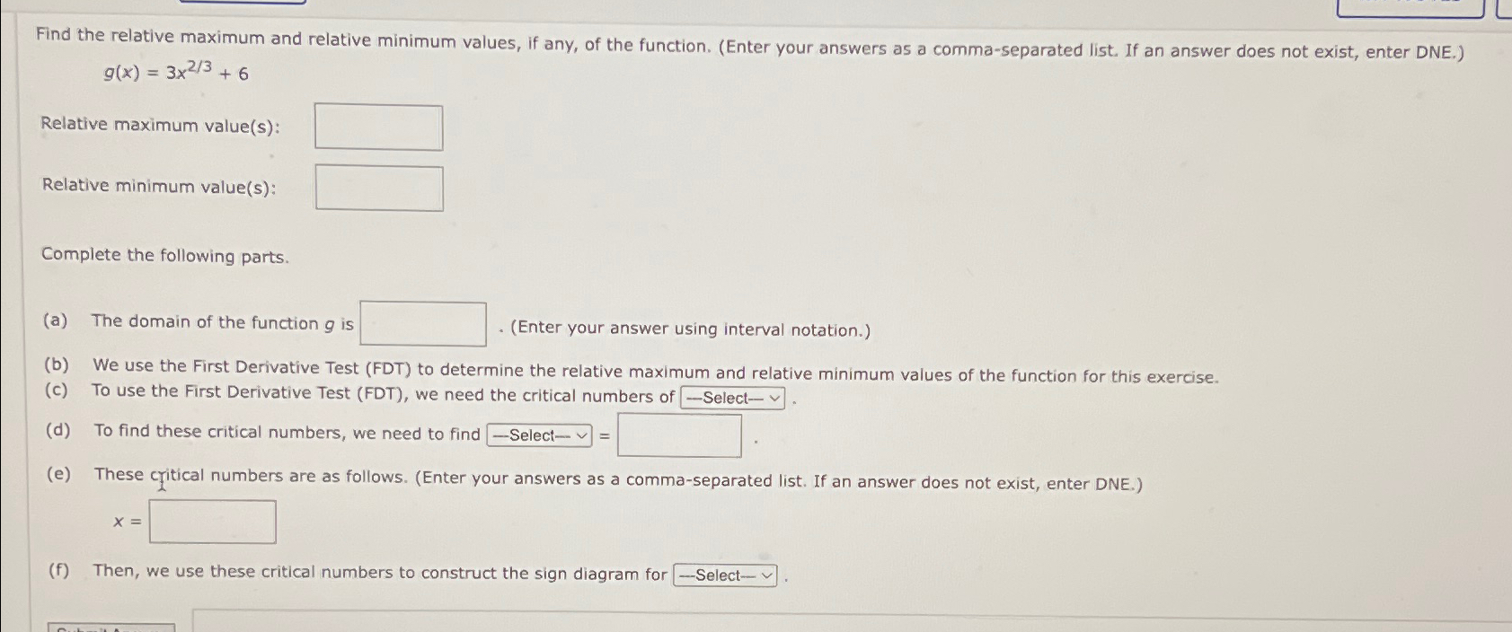 Find the relative maximum and relative minimum | Chegg.com
