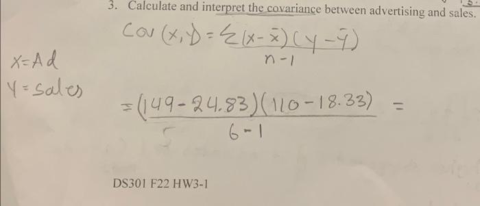 Solved 3. Calculate and interpret the covariance between | Chegg.com