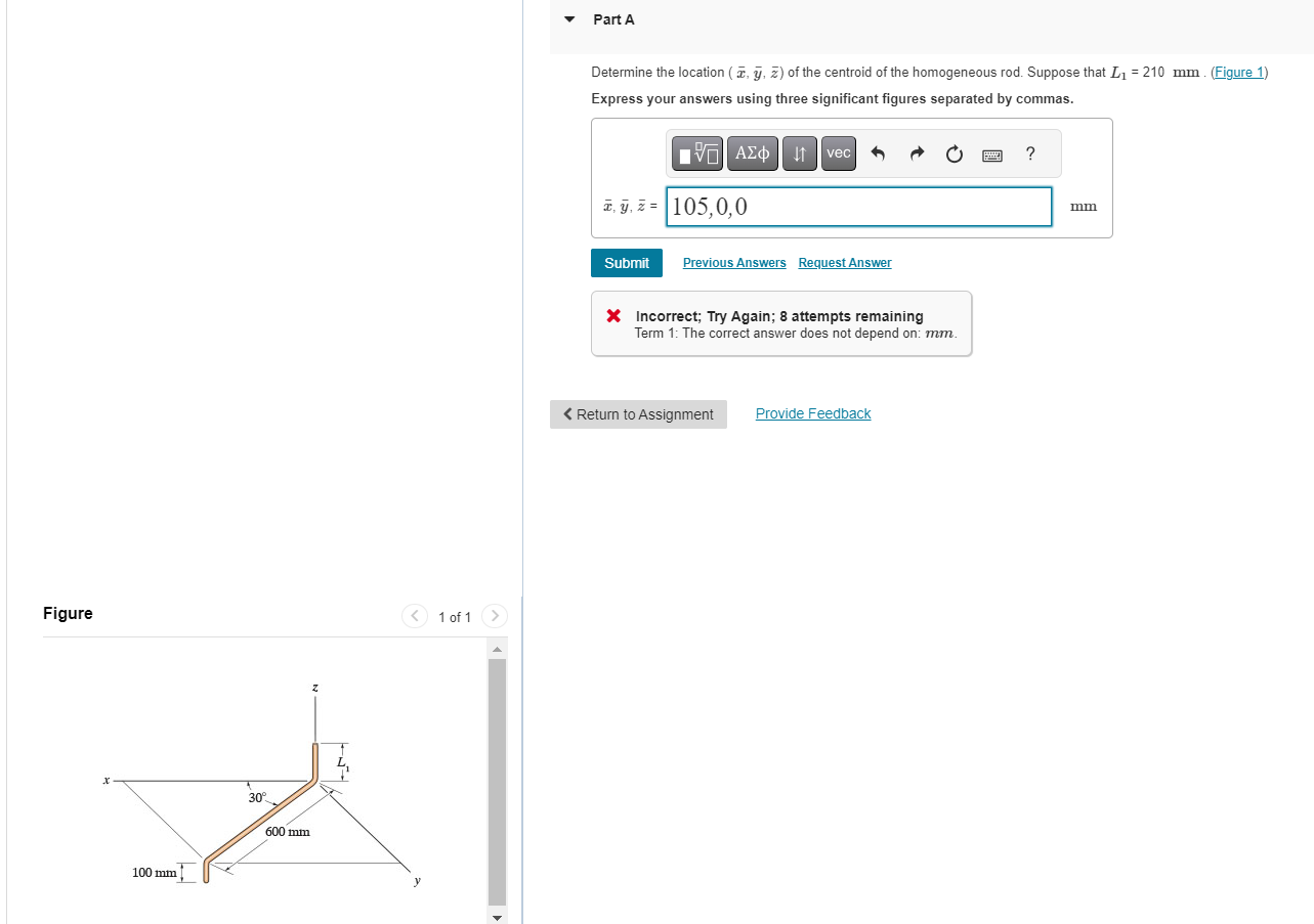 Solved Part ADetermine the location of the centroid of the | Chegg.com