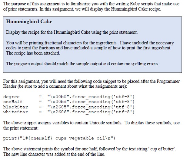 Solved The purpose of this assignment is to familiarize you | Chegg.com