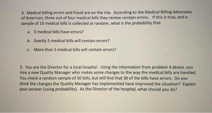 Solved 4. Medical billing errors and fraud are on the rise. | Chegg.com