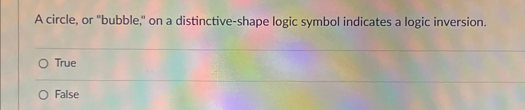 Solved A circle, or "bubble," on a distinctive-shape logic | Chegg.com