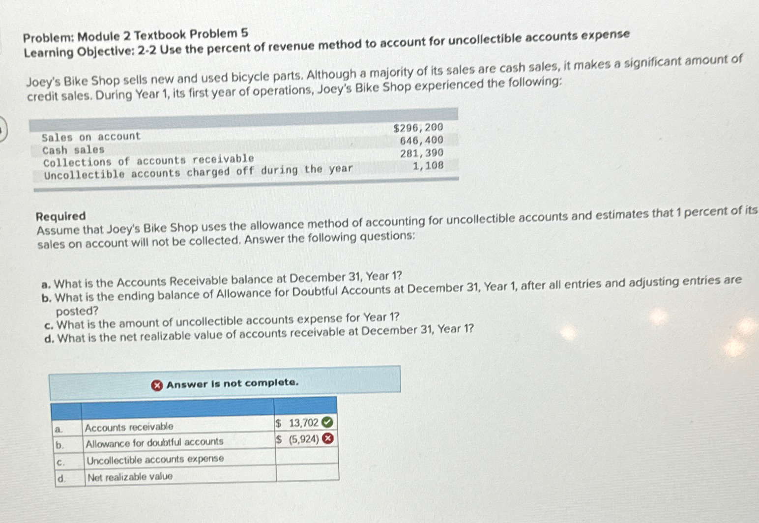 Solved Problem: Module 2 ﻿Textbook Problem 5Learning | Chegg.com