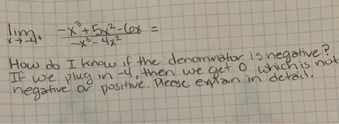 Solved HOW DO I KNOW IF THE DENOMINATOR IS NEGATIVE OR | Chegg.com