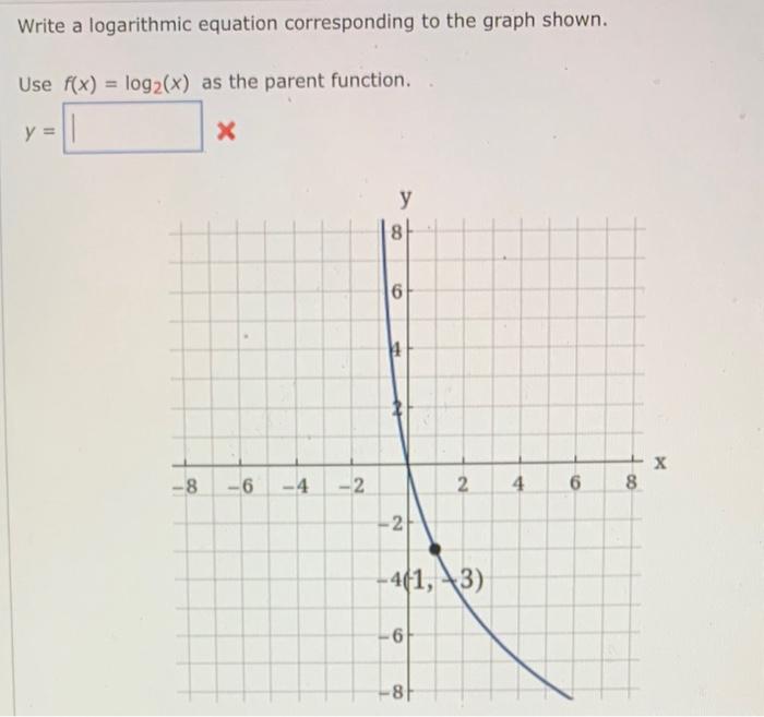 Solved Write a logarithmic equation corresponding to the | Chegg.com