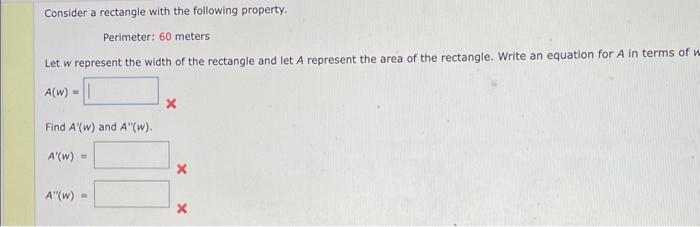 Solved Consider a rectangle with the following property. | Chegg.com