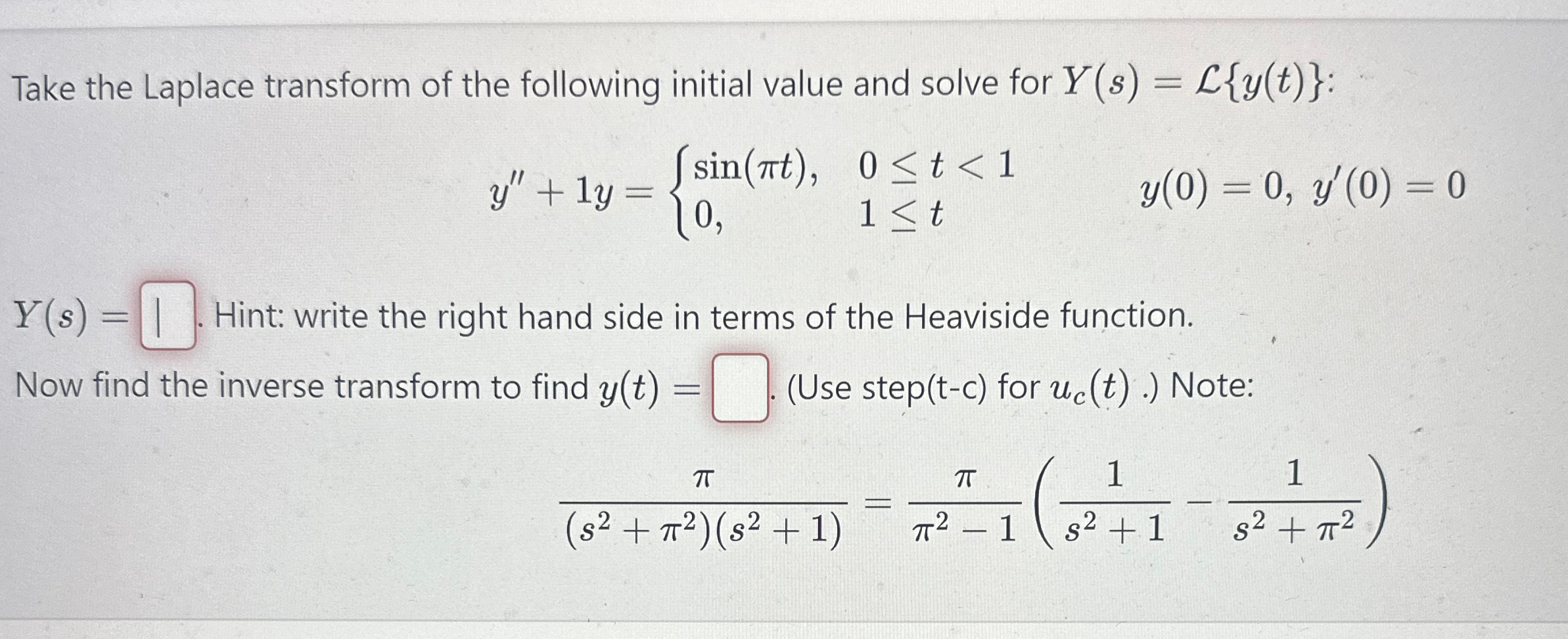 Solved Take the Laplace transform of the following initial | Chegg.com