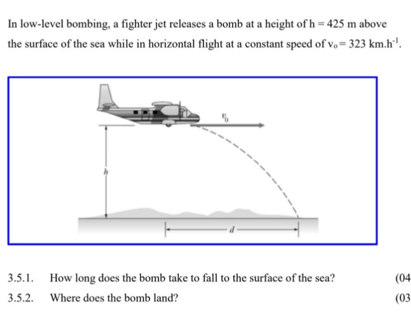 Solved In low-level bombing, a fighter jet releases a bomb | Chegg.com
