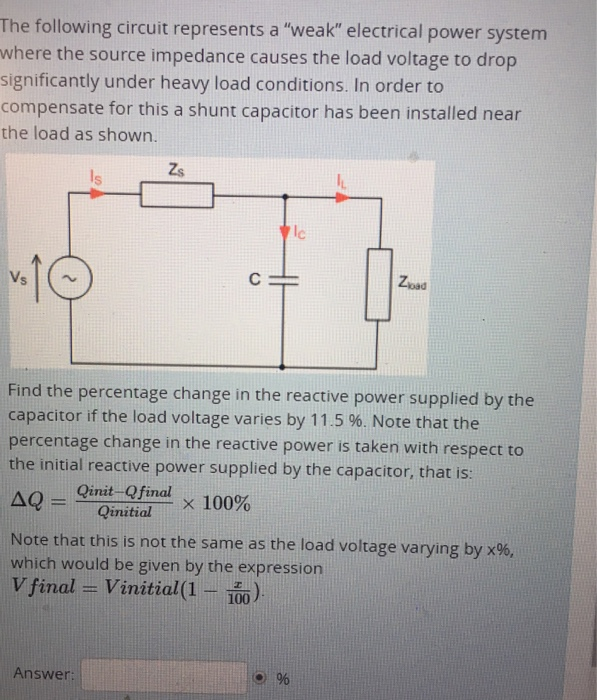 Solved The following circuit represents a "weak" electrical | Chegg.com