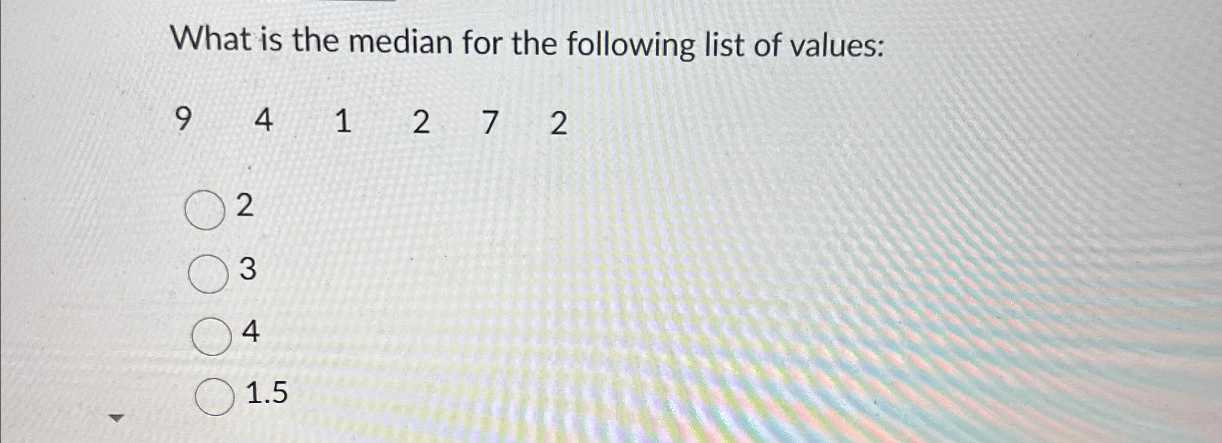 Solved What is the median for the following list of | Chegg.com