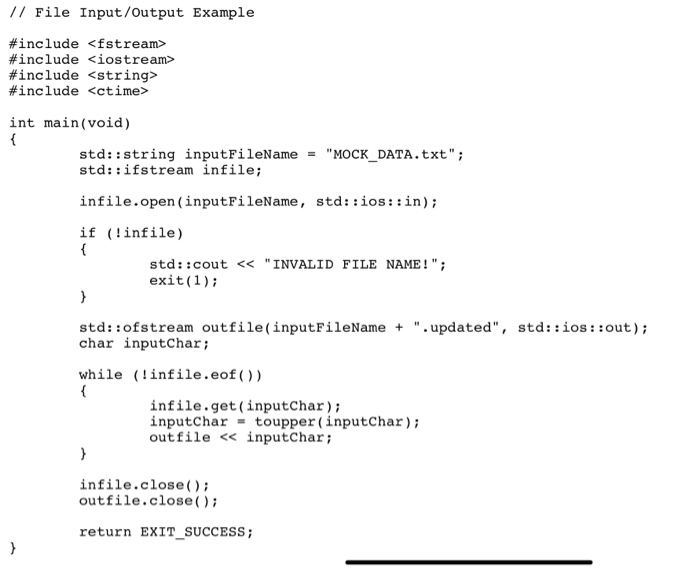 Solved // File Input/Output Example #include #include | Chegg.com