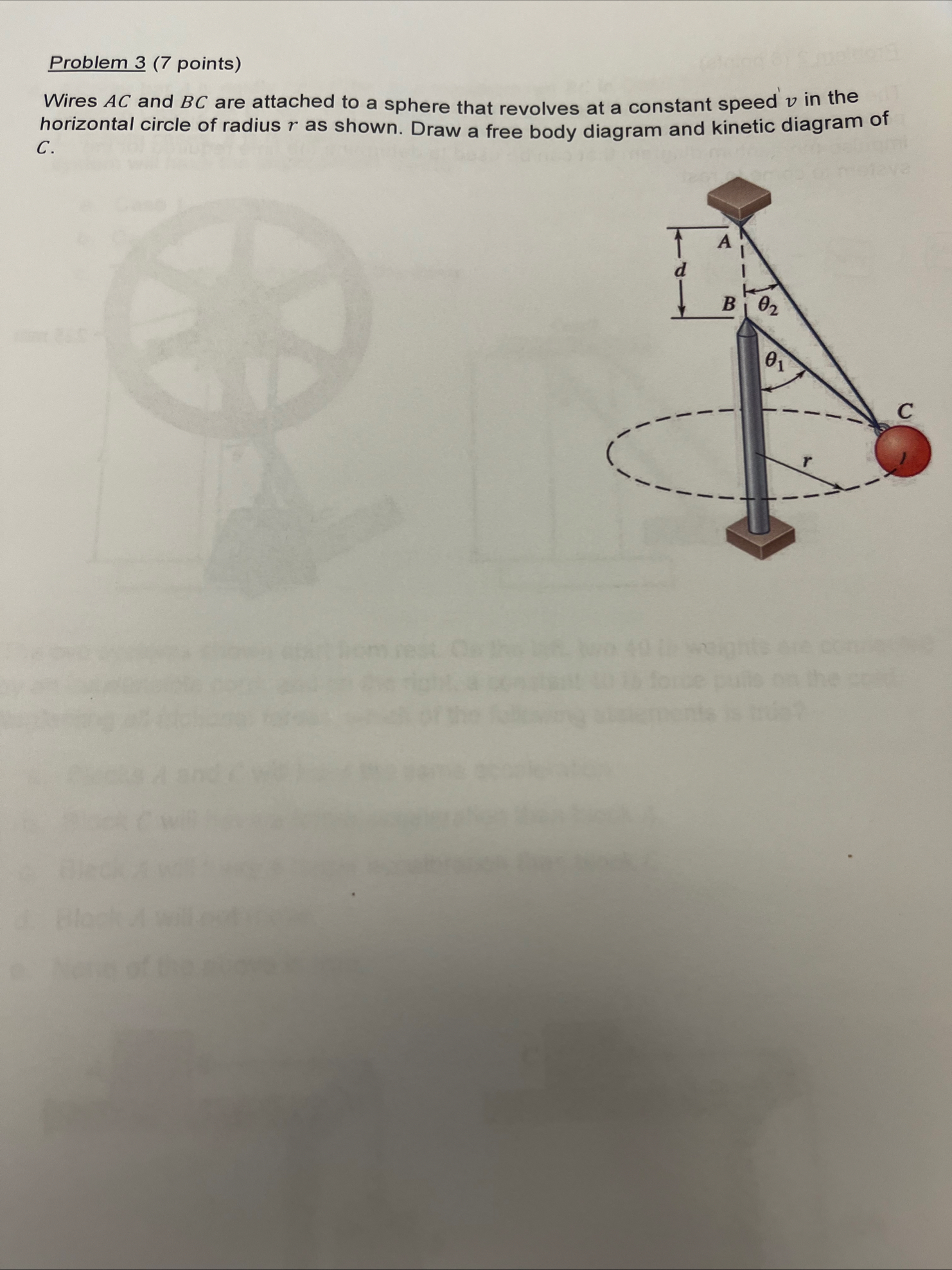 Solved Problem 3 (7 ﻿points)Wires AC ﻿and BC ﻿are attached | Chegg.com