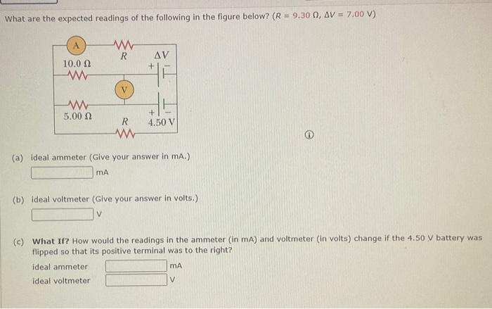 Solved What are the expected readings of the following in | Chegg.com