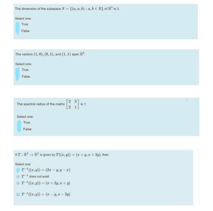 Solved The dimension of the subspace S={(a,a,b):a,b∈R} of R3 | Chegg.com