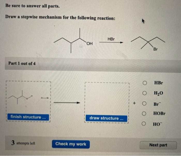 Solved Be sure to answer all parts. Draw a stepwise | Chegg.com