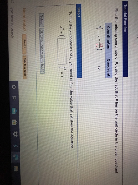 Solved Tutorial Exercise Find the missing coordinate of P, | Chegg.com