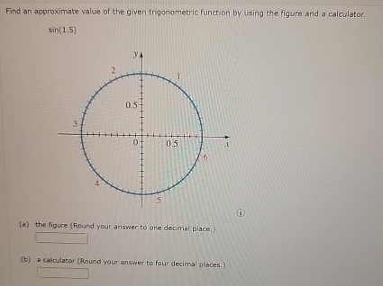 Solved Find an approximate value of the given trigonometric | Chegg.com