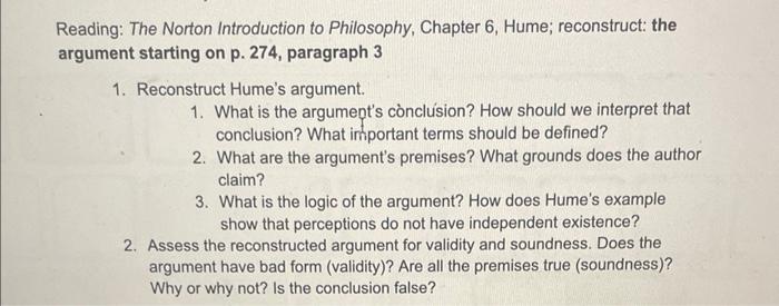 ading: The Norton Introduction to Philosophy, Chapter | Chegg.com