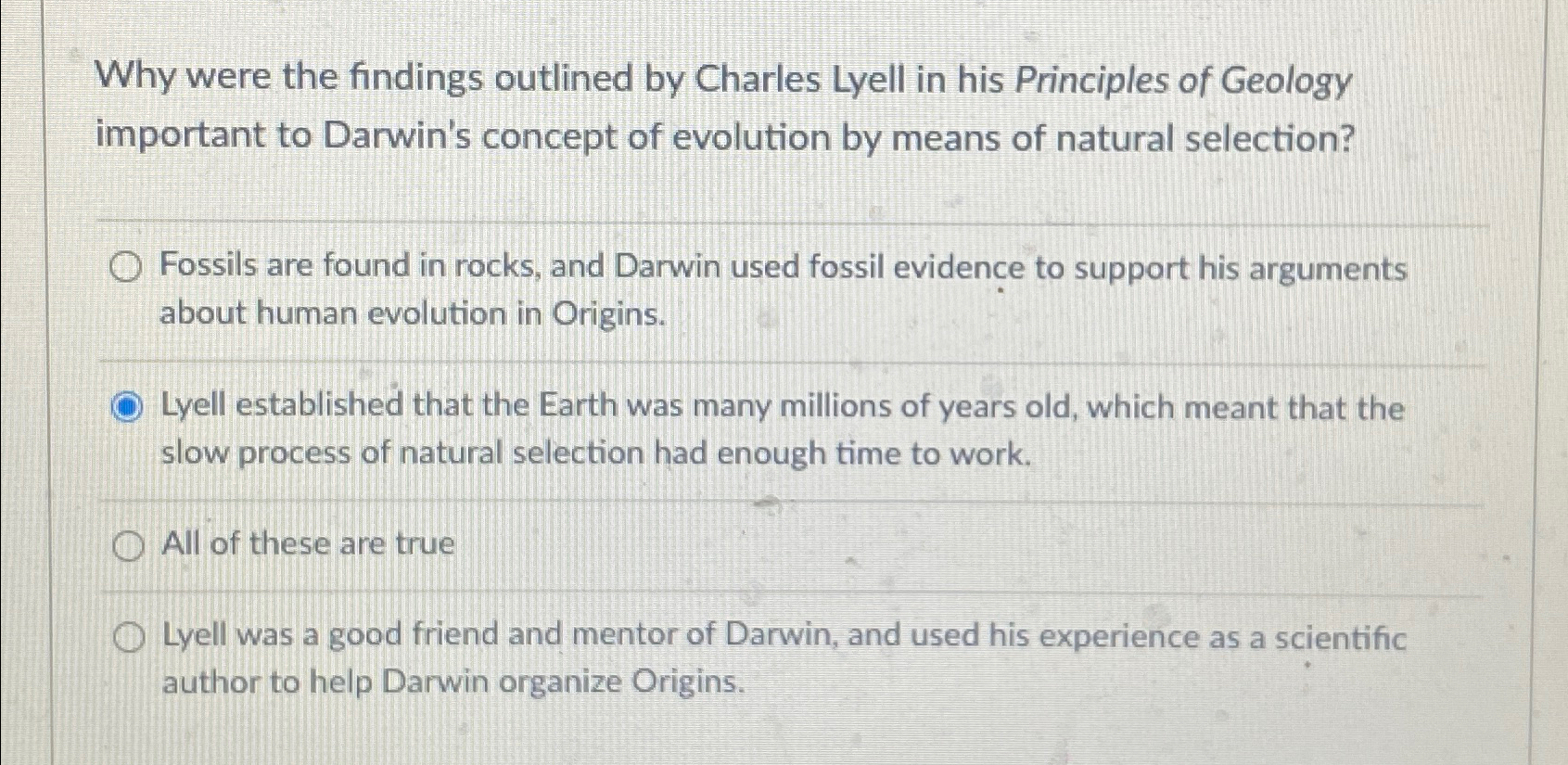 Solved Why were the findings outlined by Charles Lyell in | Chegg.com