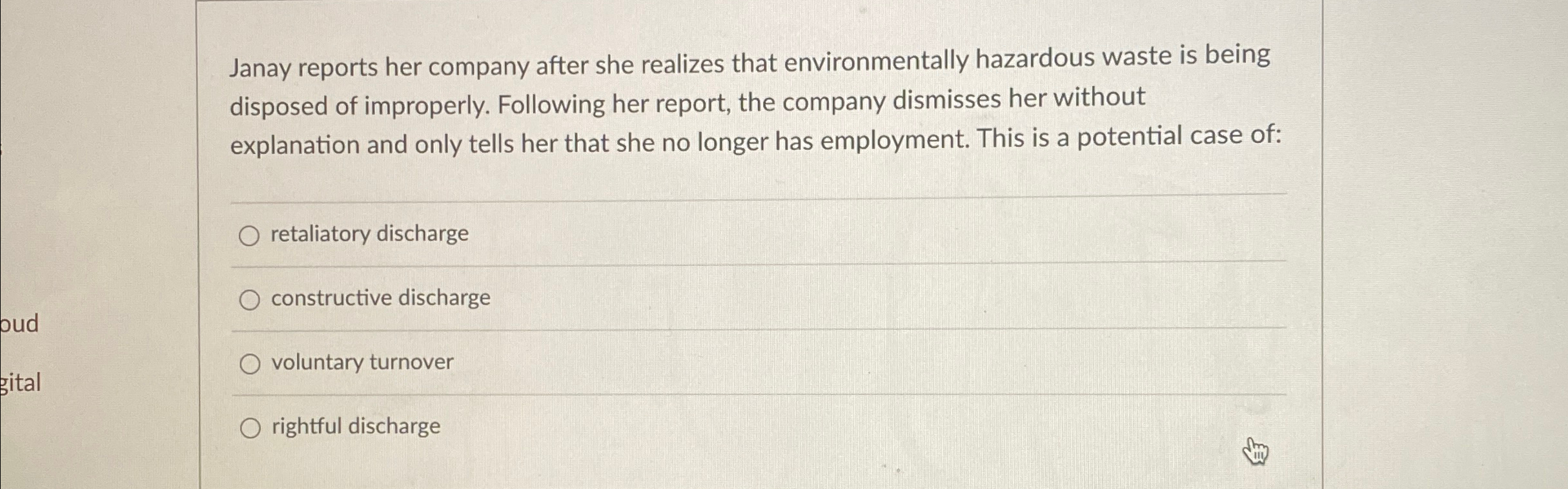 Solved Janay reports her company after she realizes that | Chegg.com