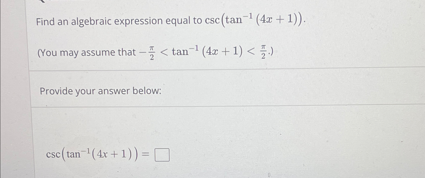 Solved Find an algebraic expression equal to | Chegg.com