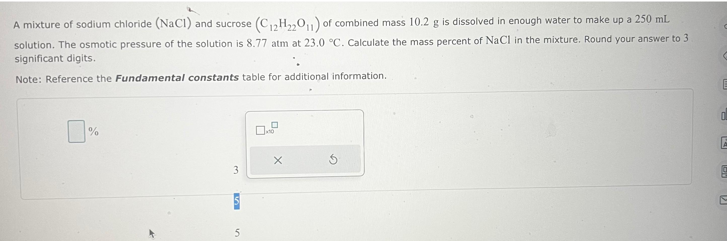 Solved A mixture of sodium chloride (NaCl) ﻿and sucrose | Chegg.com