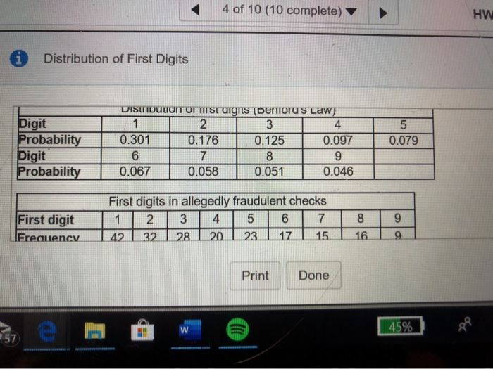 The first significant digit in any number must be 1, | Chegg.com