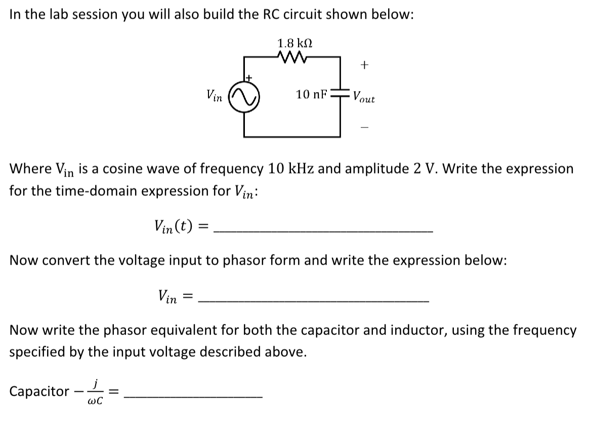 Solved In ﻿the lab session you will also build the RC | Chegg.com