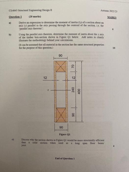 Solved CE4043 Structural Engineering Design II Question 1 | Chegg.com