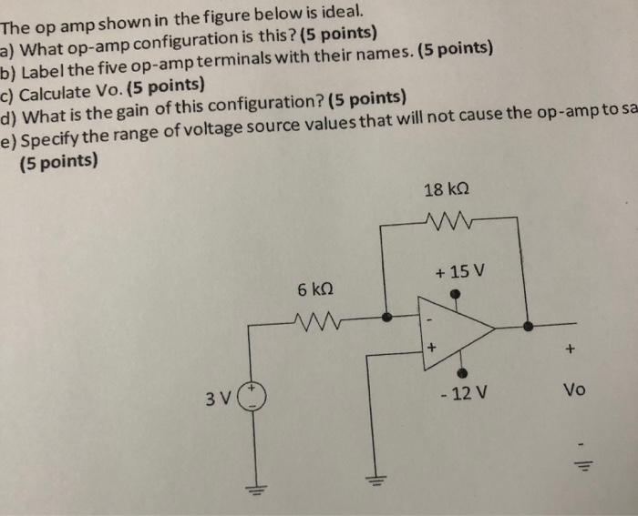 Solved The op amp shown in the figure below is ideal. a) | Chegg.com