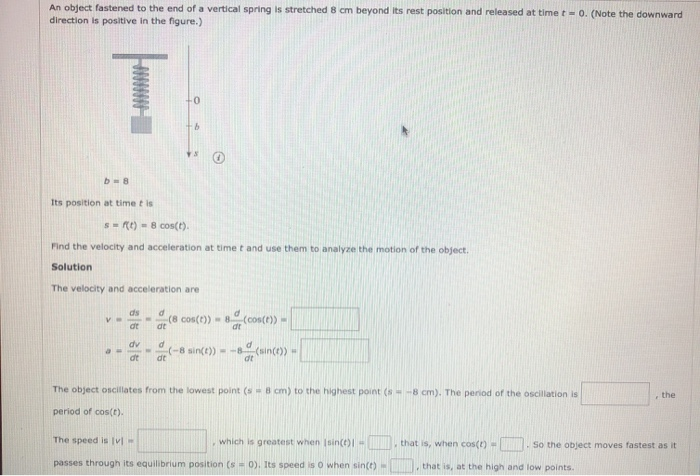 Solved An object fastened to the end of a vertical spring is | Chegg.com