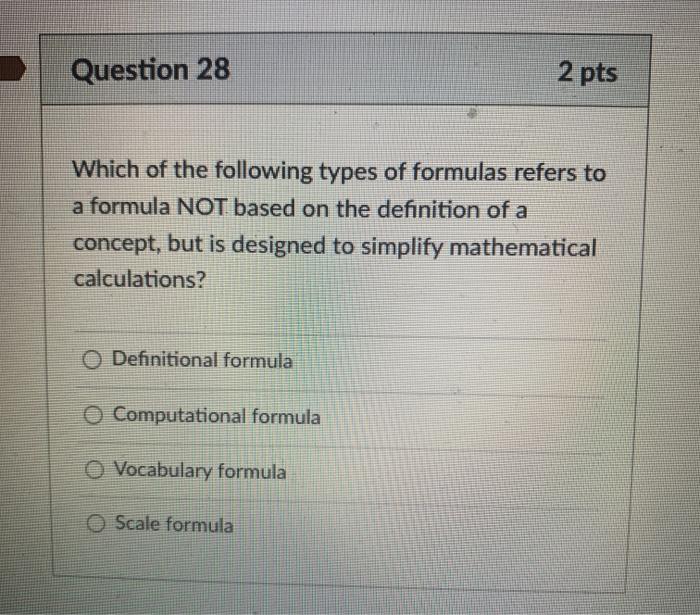 Solved Question 28 2 pts Which of the following types of | Chegg.com