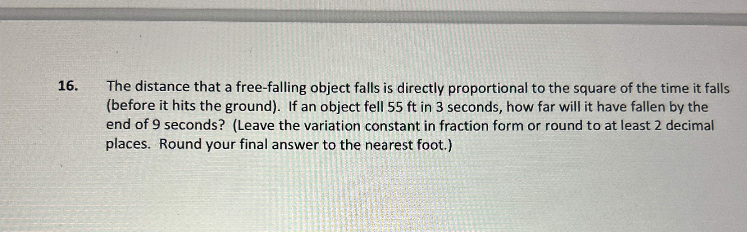 Solved The distance that a free-falling object falls is | Chegg.com