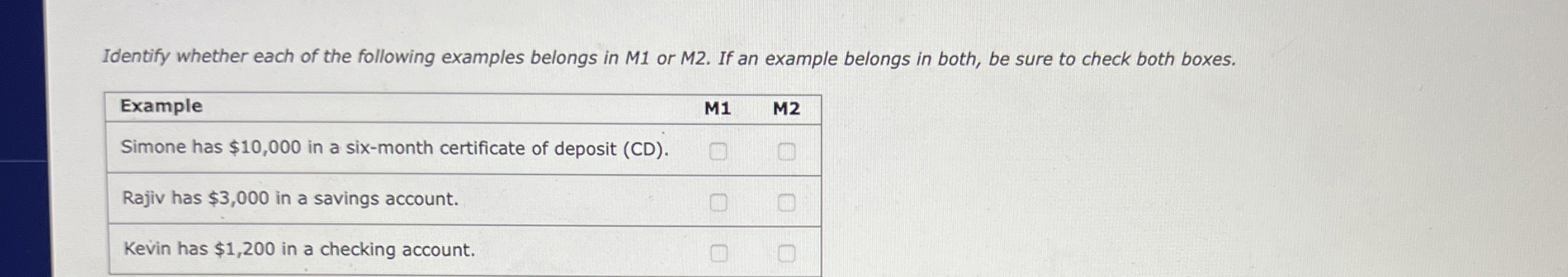 Solved Identify whether each of the following examples | Chegg.com