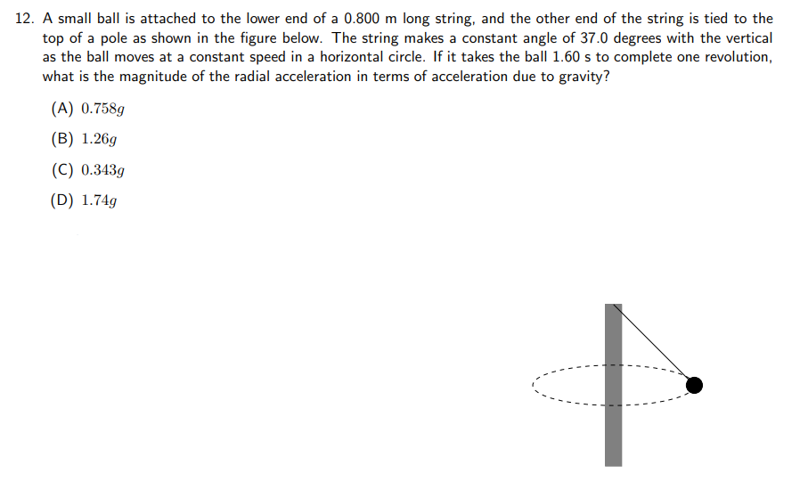 Solved A small ball is attached to the lower end of a 0.800m | Chegg.com