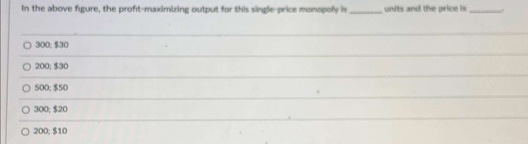 Solved In the above figure, the profit-maximizing output for | Chegg.com